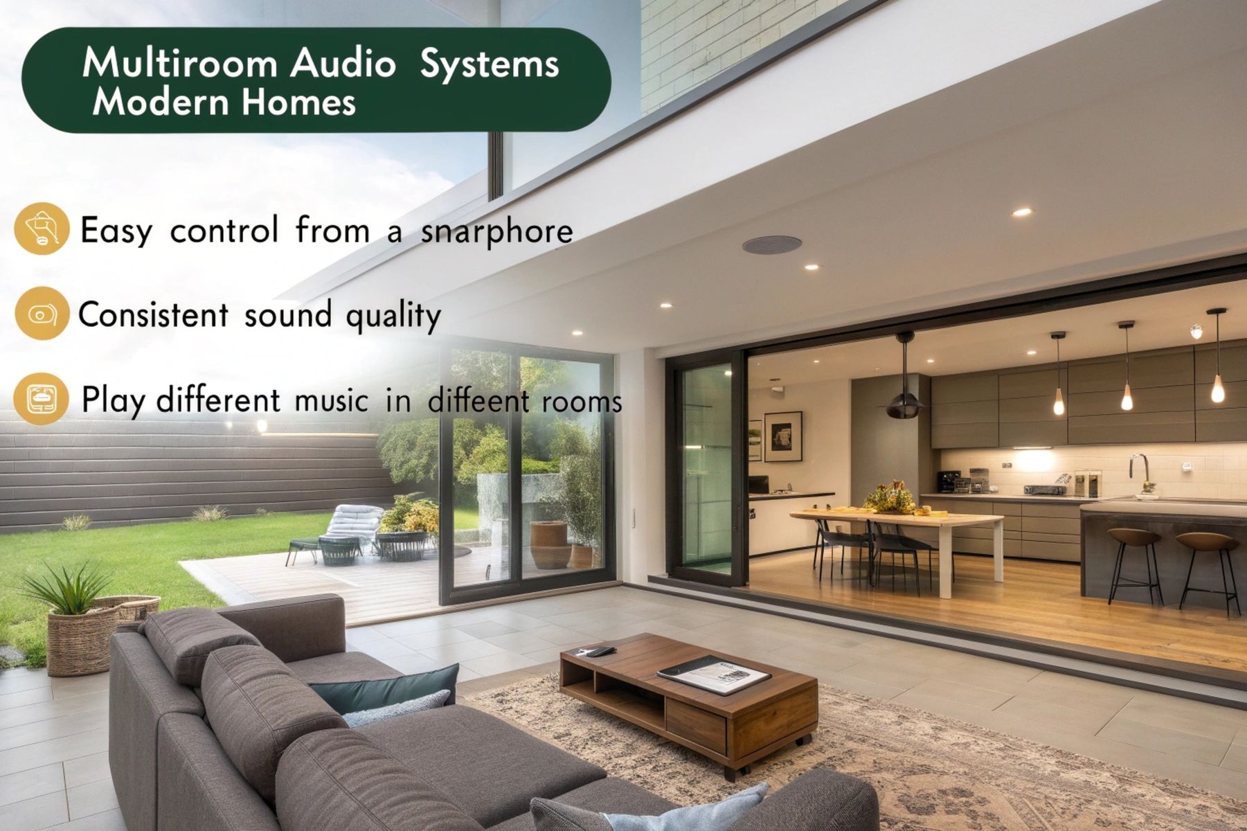 Ventajas de los sistemas de audio multiroom en casas modernas - Indomotiv